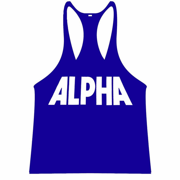 ALPHA Singlet Racerback - Blue/White | Flexz Fitness